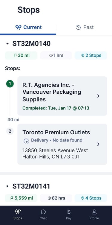 Viewing Manifests In Driver Mobile App
