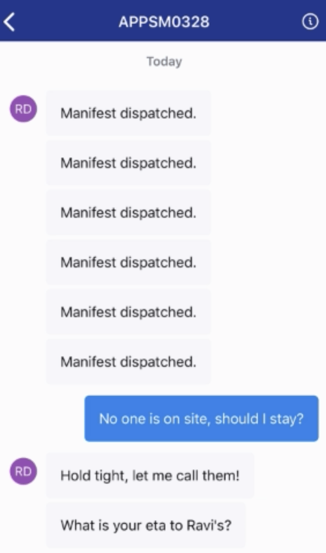 How do I chat within the Driver Mobile app?