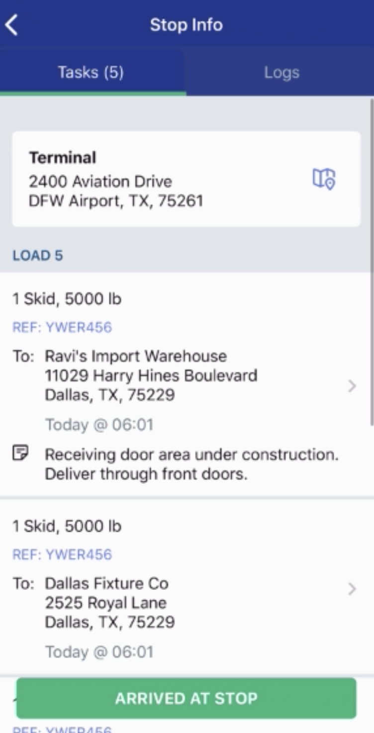 How do I complete the Terminal Stop in the Driver Mobile app?