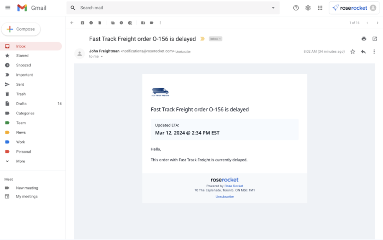Delay Alerts & Customer Notifications