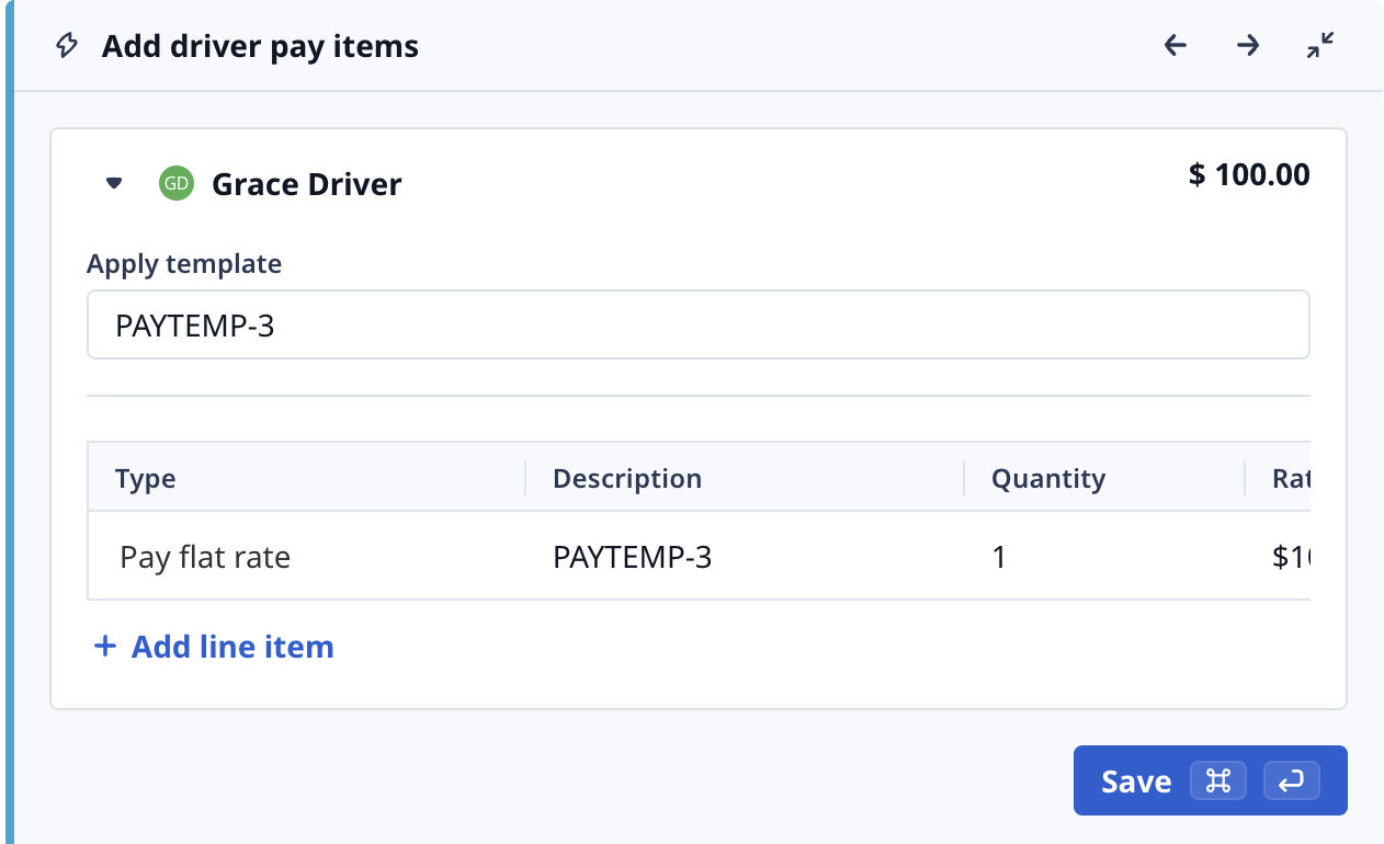 Assigning Pay Templates to Drivers