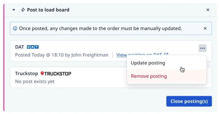 DAT Load Board Integration