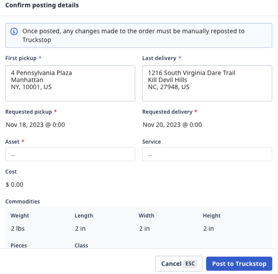 Truckstop Integration: How to post loads to Truckstop