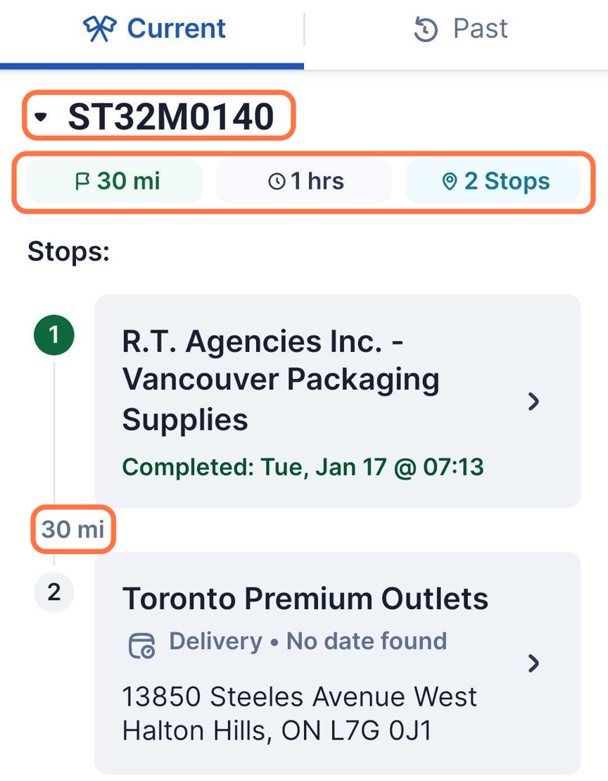 Viewing Manifests In Driver Mobile App